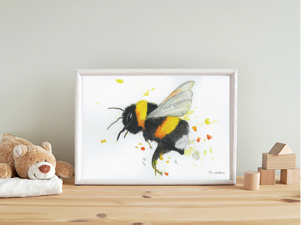 Bee Wall Art Print – Etched in Stone and Artistry